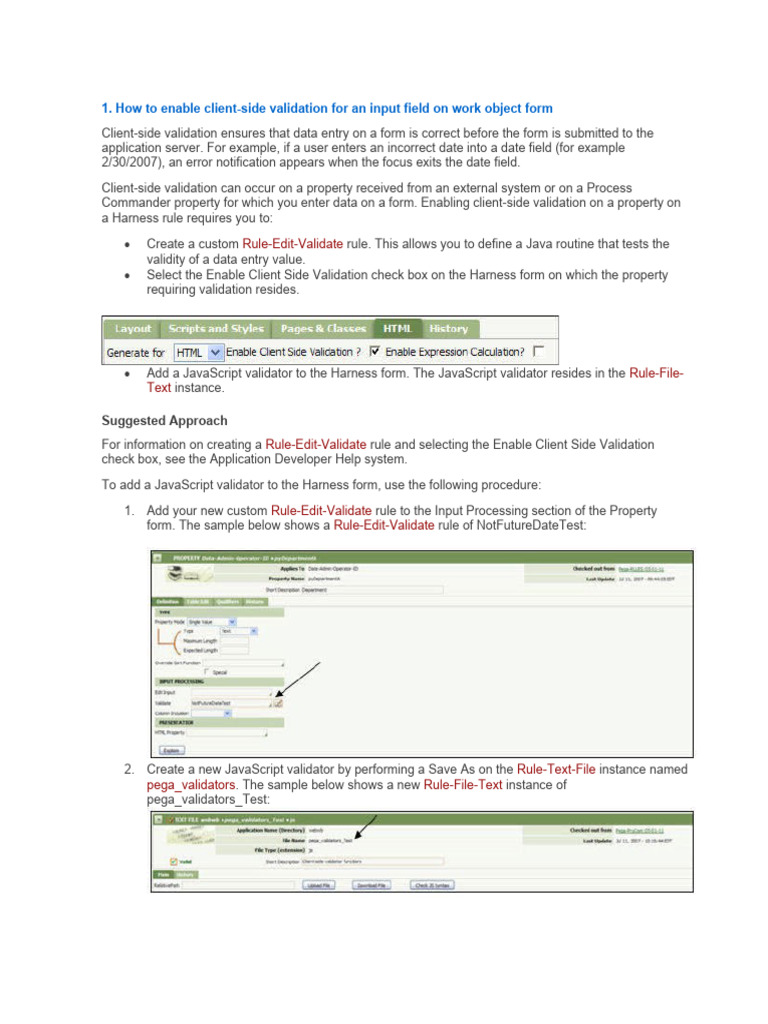 Pega Validations | PDF | Regular Expression | Xml