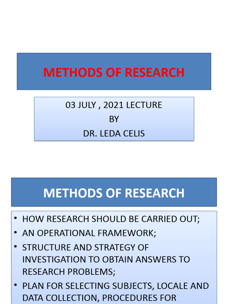Methods of Research | PDF | Sampling (Statistics) | Survey Methodology
