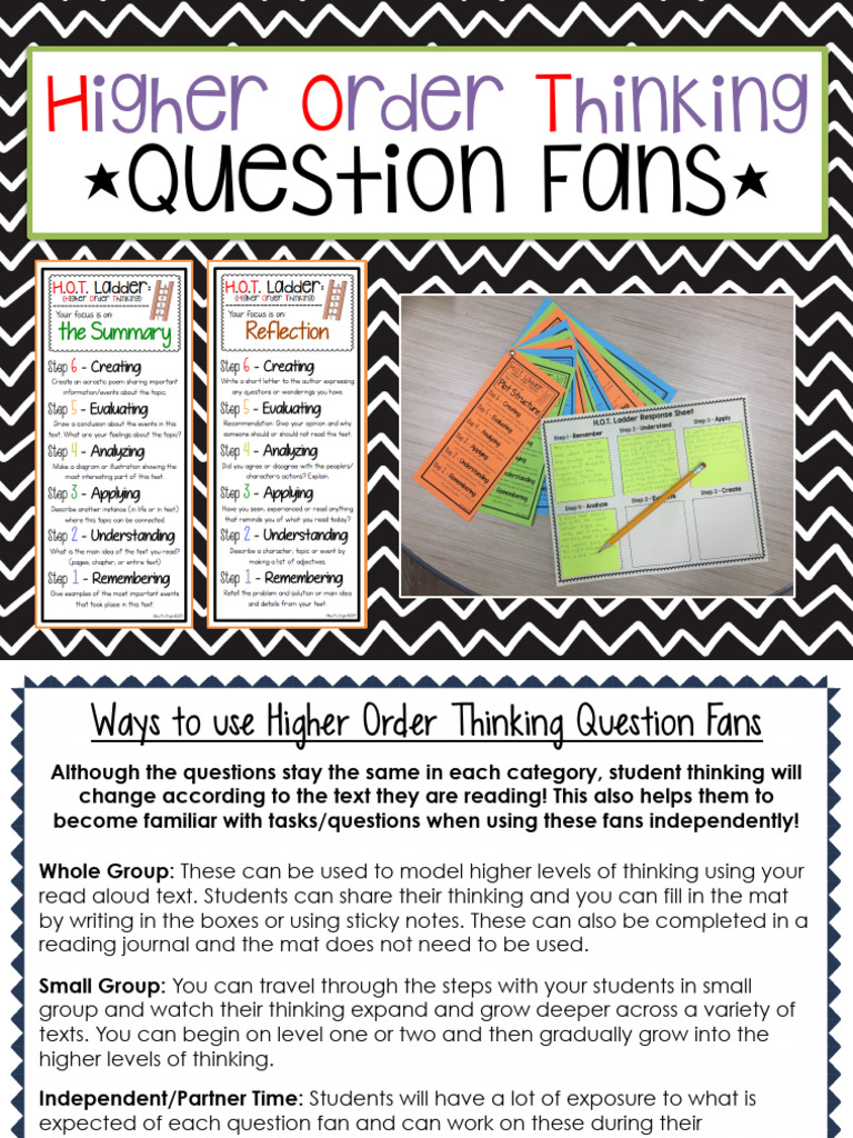 Higher Order Thinking Story Ladder | PDF | Plot (Narrative) | Learning