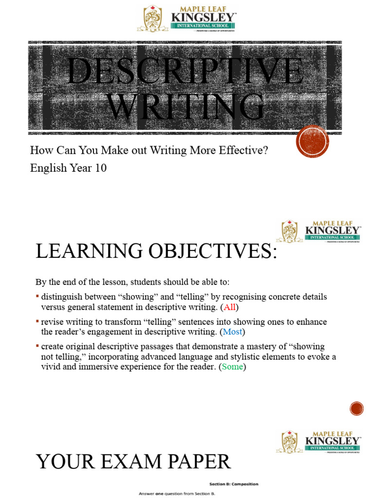 Mastering Descriptive Writing Techniques | PDF | Metaphor | Adjective
