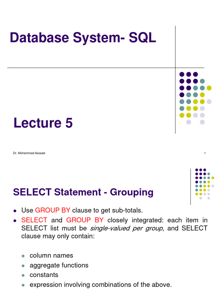 Lecture5 DBS | PDF | Data Management Software | Databases