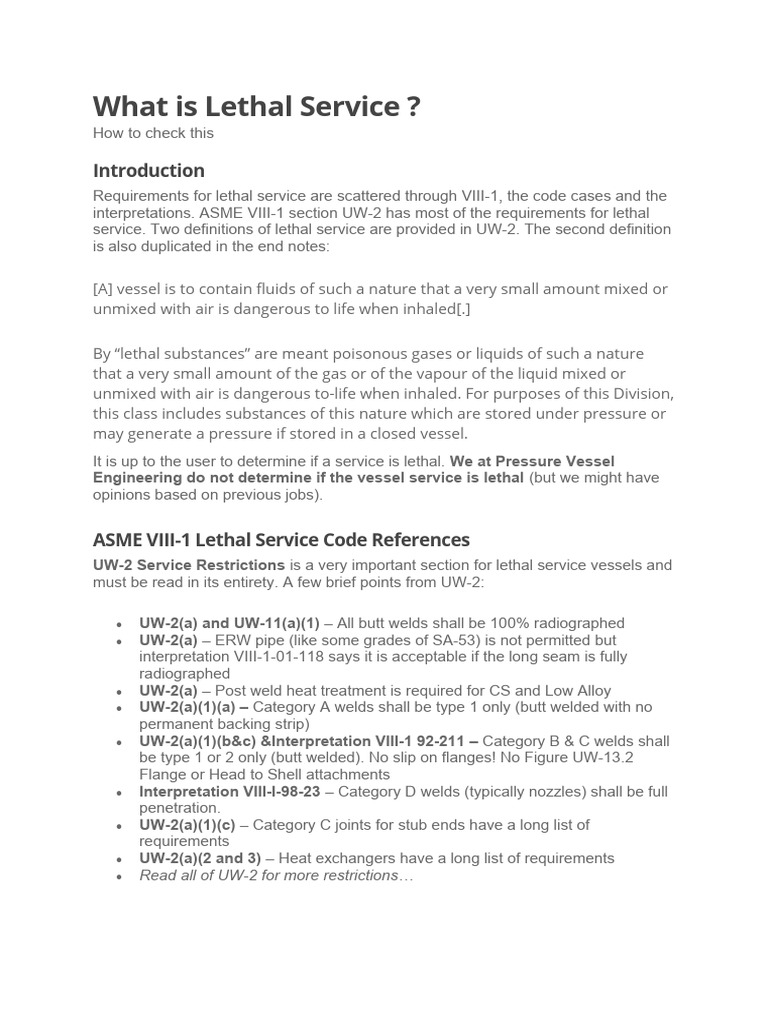 Lethal Service | PDF | Pipe (Fluid Conveyance) | Welding