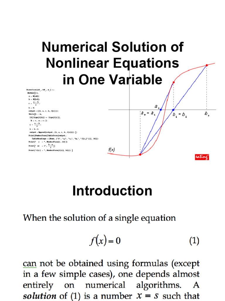 Numerical Methods for Nonlinear Equations | PDF | Mathematical Objects | Mathematics