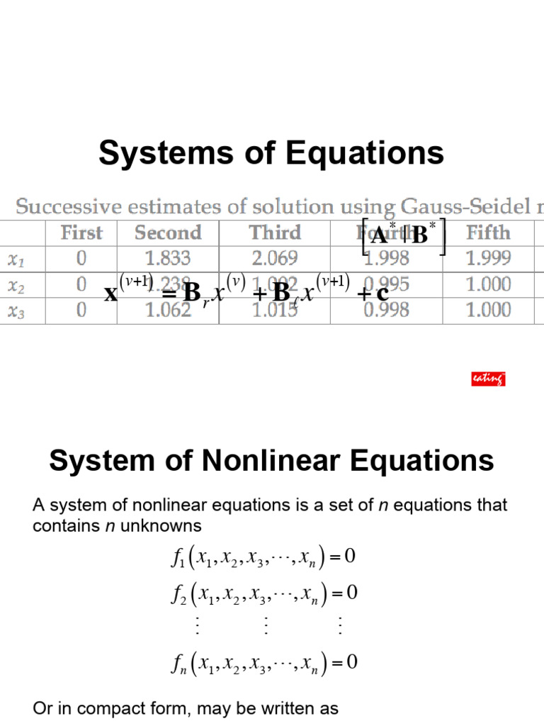 Systems of Nonlinear Equations | PDF | Equations | Algorithms And Data Structures
