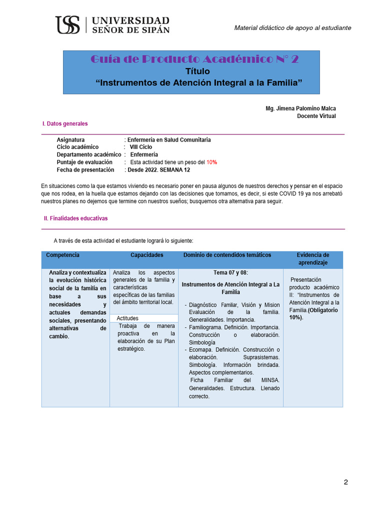 Guía Producto 2 - CHSFC | PDF | Evaluación | Aprendizaje