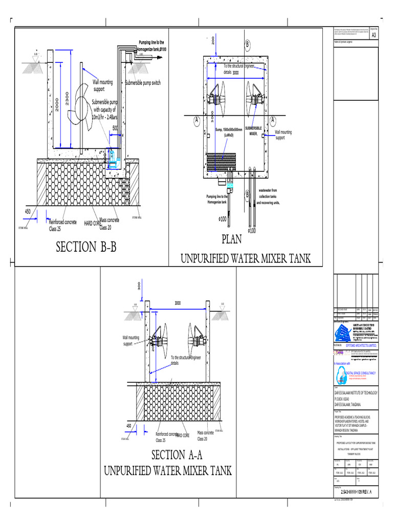 Unpurified Water Mixer Tank Layout | PDF | Engineering