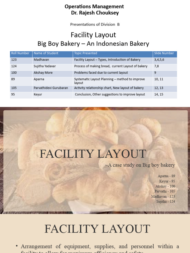 Case Study On Facility Layout | PDF | Breads | Lean Manufacturing