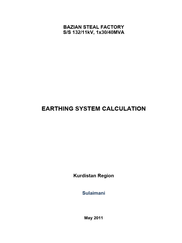 BSF Earthing System Calculation 1 | PDF | Electrical Substation | Metrology