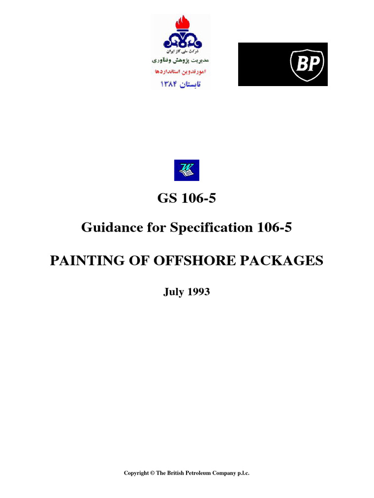BP GS106-5 Painting of Offshore Packages | PDF | Paint | Steel