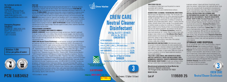 Crew Care Metal Cleaner Disinfectant 8799 4 - 2015 | PDF | Disinfectant ...