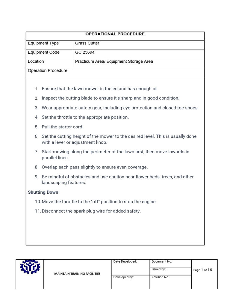 MTF Templates | Download Free PDF | Mower | Lawn