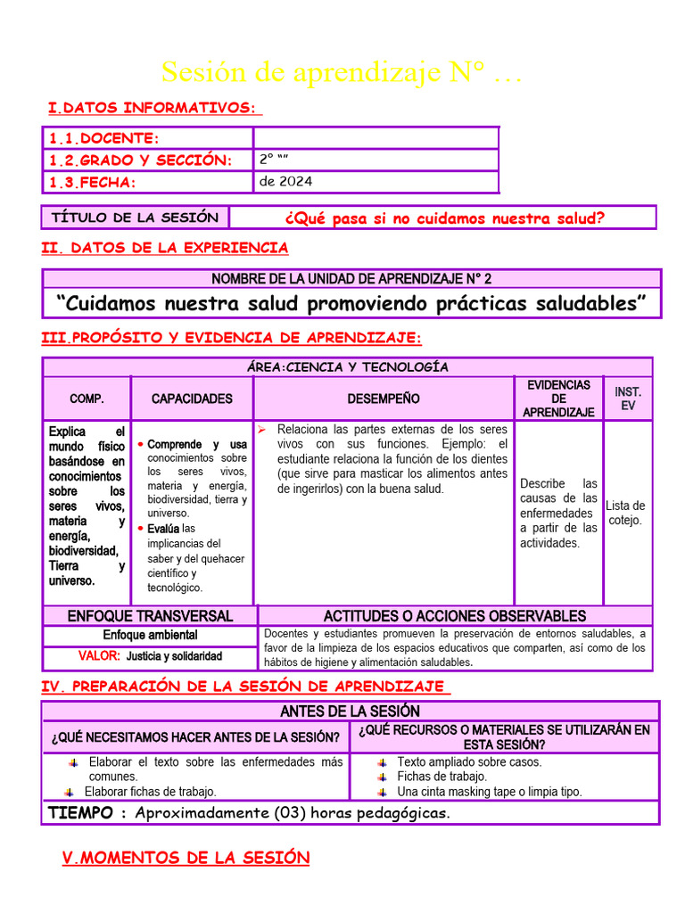 Sesión ¿Qué Pasa Si No Cuidamos Nuestra Salud Maestra Janet Cy T | PDF ...