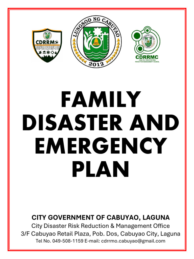 CDRRMO Cabuyao - FAMILY DISASTER AND EMERGENCY PLAN | PDF