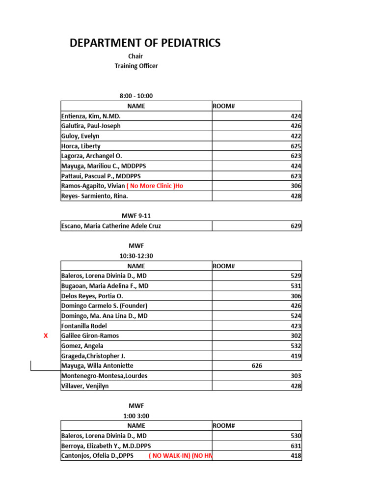 Pediatric Schedule 3 | PDF | Pediatrics | Health Care