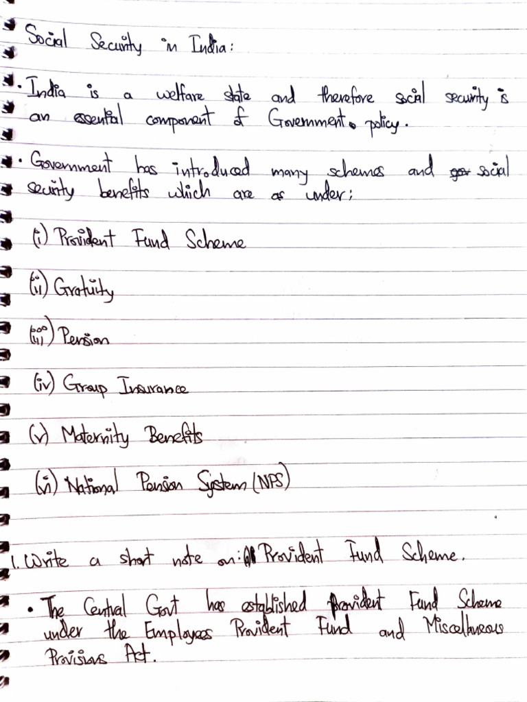 Social Security in India Notes | PDF