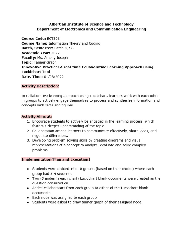 A Real-Time Collaborative Learning Approach Using Lucidchart Tool@ECE, AISAT | PDF | Learning ...