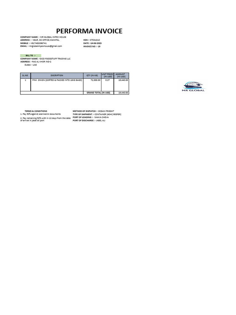 Dubai Quotation | PDF | Cargo | Invoice