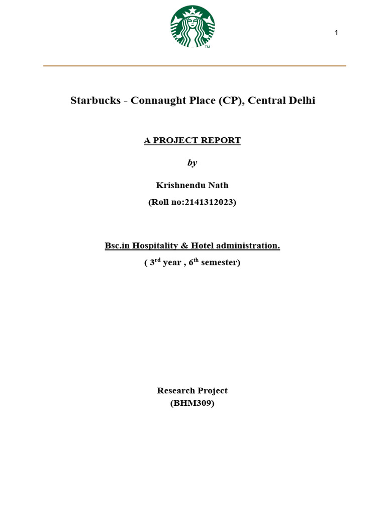 Starbucks Research Report | PDF | Survey Methodology | Starbucks