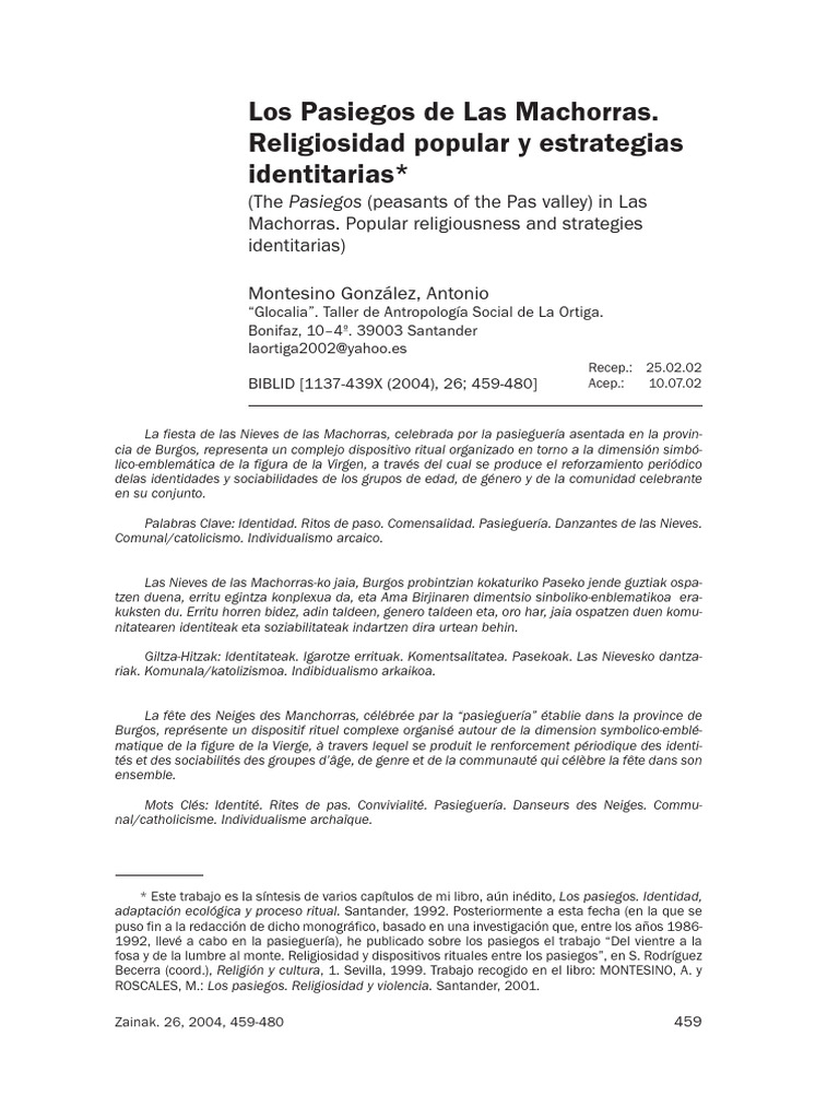 Antonio Montesino Gonzalez. Los Pasiegos de Las Machorras | PDF ...