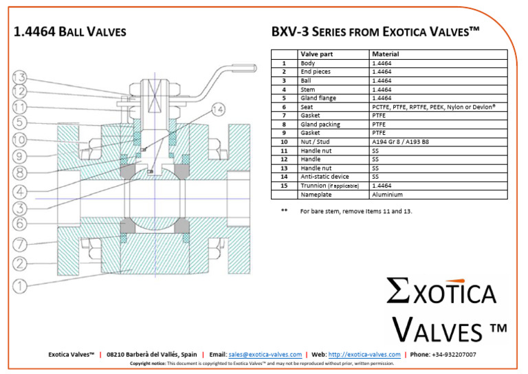 Ball Valve 1-4464 Body and Stem - 3-Piece - RF | Download Free PDF | Valve | Mechanical Engineering