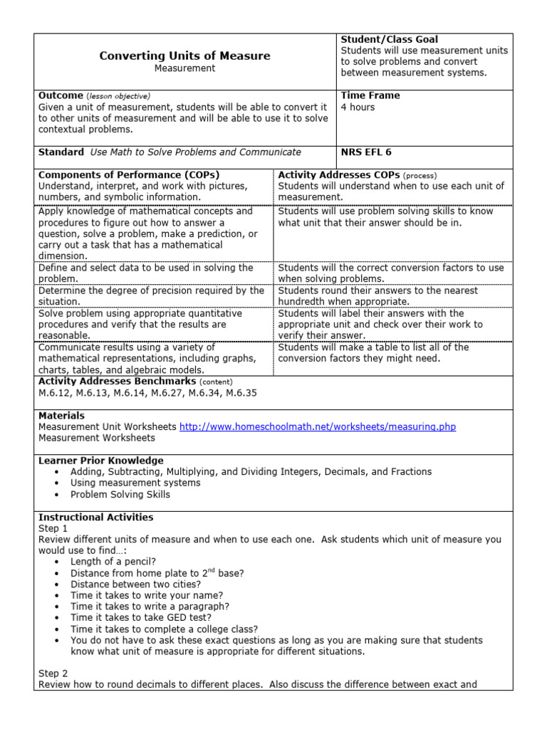 Converting Units of Measure | PDF | Foot (Unit) | Mathematics