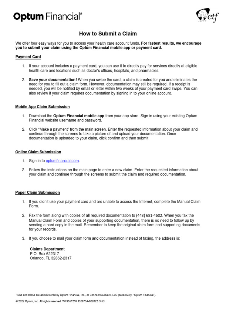 Ofs Era Claim Form | PDF
