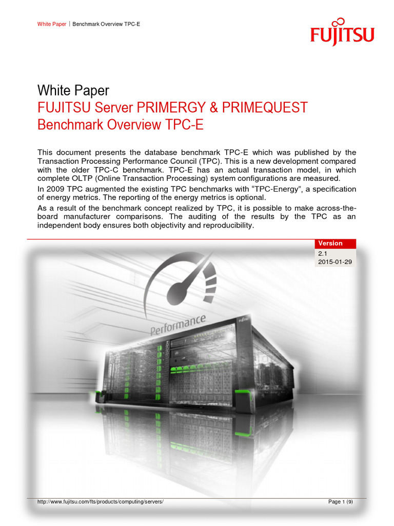 FUJITSU Server PRIMERGY & PRIMEQUEST Benchmark Overview TPC-E | PDF | Databases | Database ...