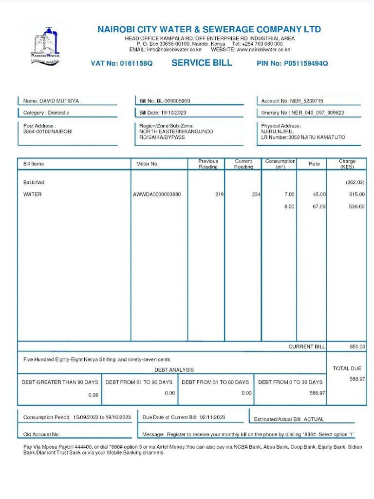 Water Bill | PDF