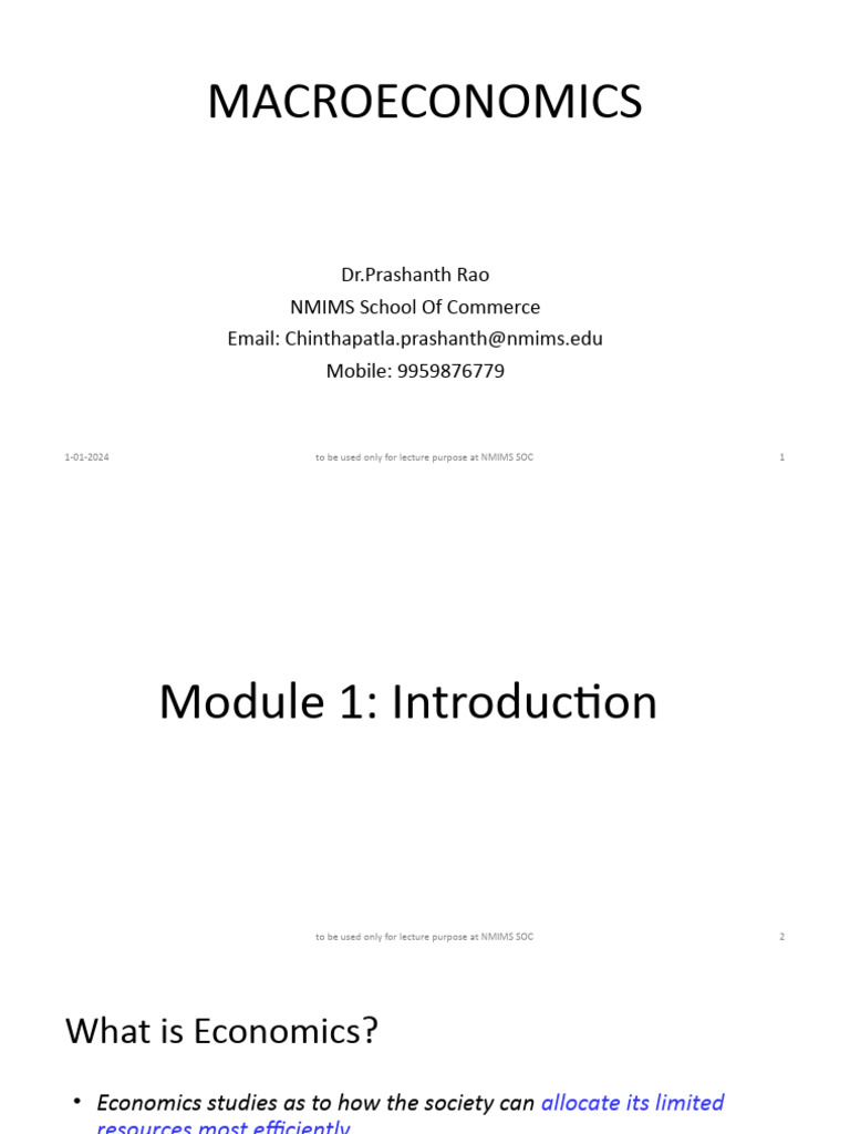 Module 1 | PDF | Macroeconomics | Microeconomics