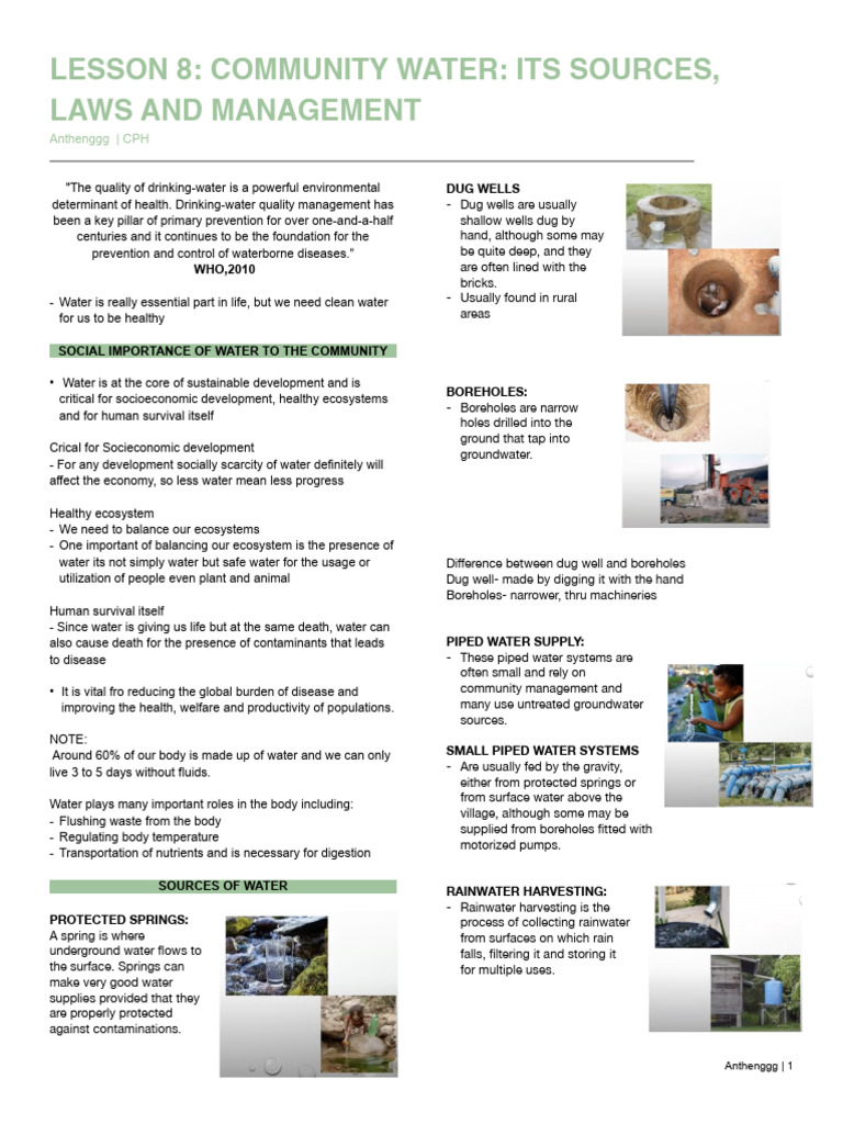 Communal Water Sources and Management | PDF | Water Quality | Water