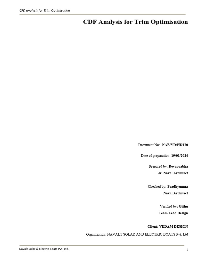 CFD Analysis For Optimizing The Trim | PDF | Computational Fluid Dynamics | Mathematical Analysis