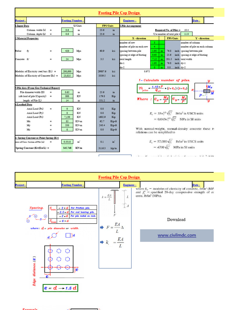 Pile Cap Design Calculations With CSI SAFE | PDF | Deep Foundation | Column