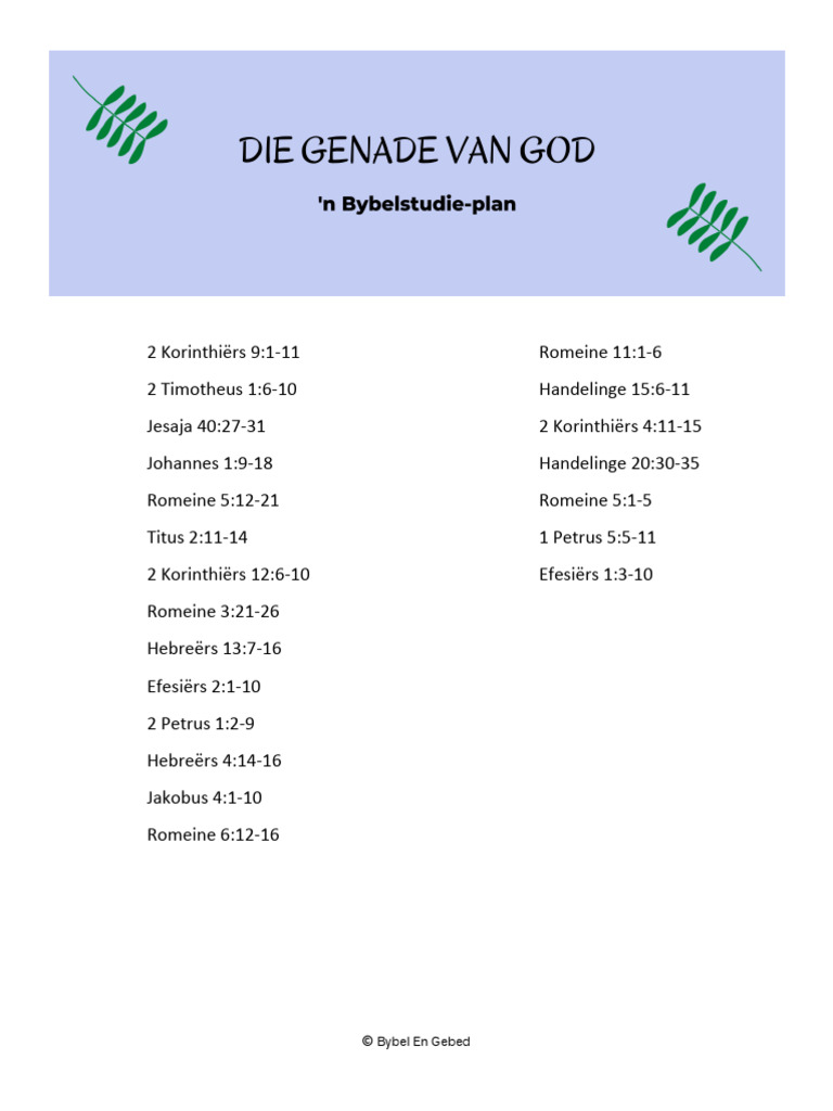 Die Genade Van God | PDF