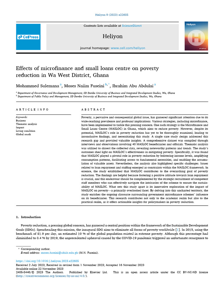 Main | PDF | Microfinance | Poverty Reduction