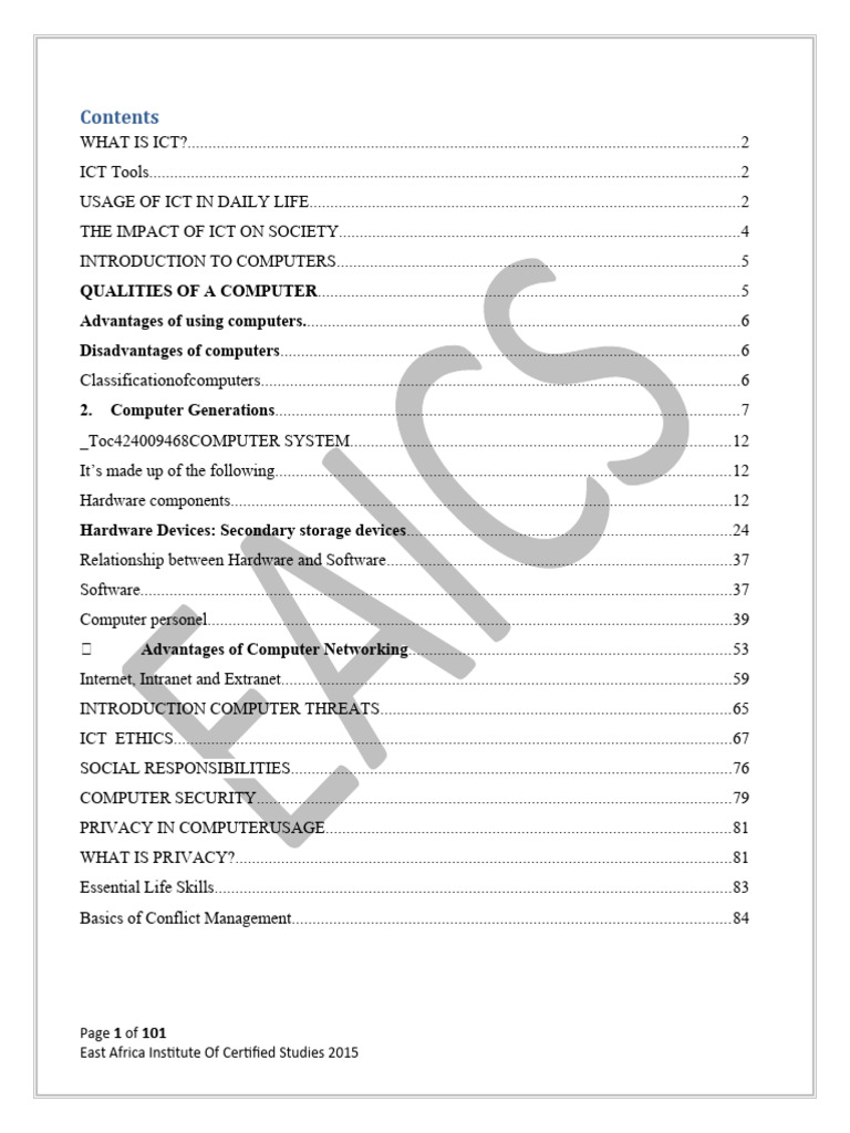 Ict Theory (Knec)-Notes | PDF | Computer Data Storage | Printer (Computing) Ict Theory (Knec)-Notes | PDF | Computer Data Storage | Printer (Computing)