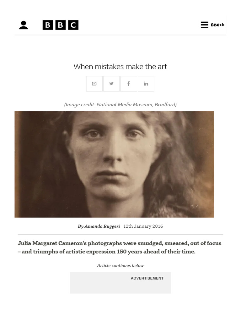 Julia Margaret Cameron's Artistic Mistakes | PDF | Camera | Imaging