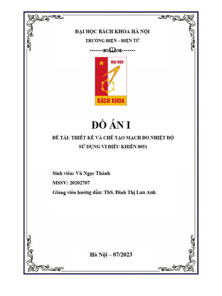 Do An1 - Vu Ngoc Thanh 20202707 | PDF