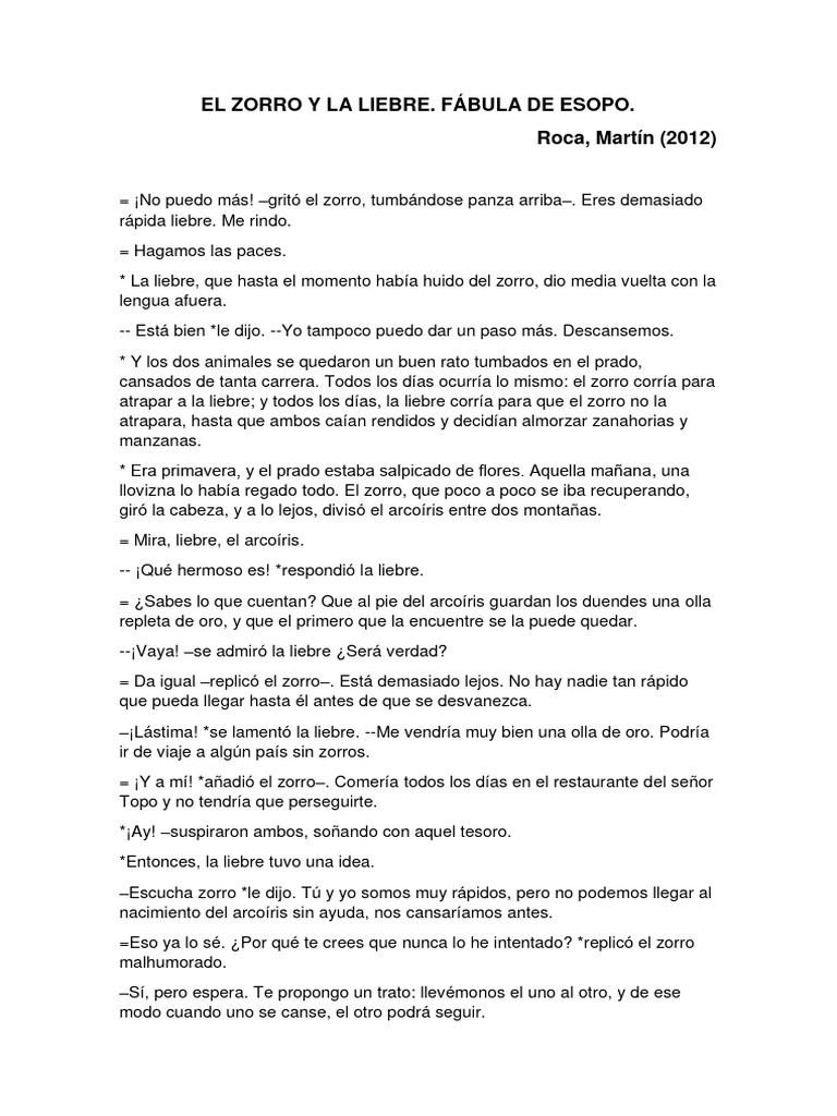 El Zorro y La Liebre | PDF