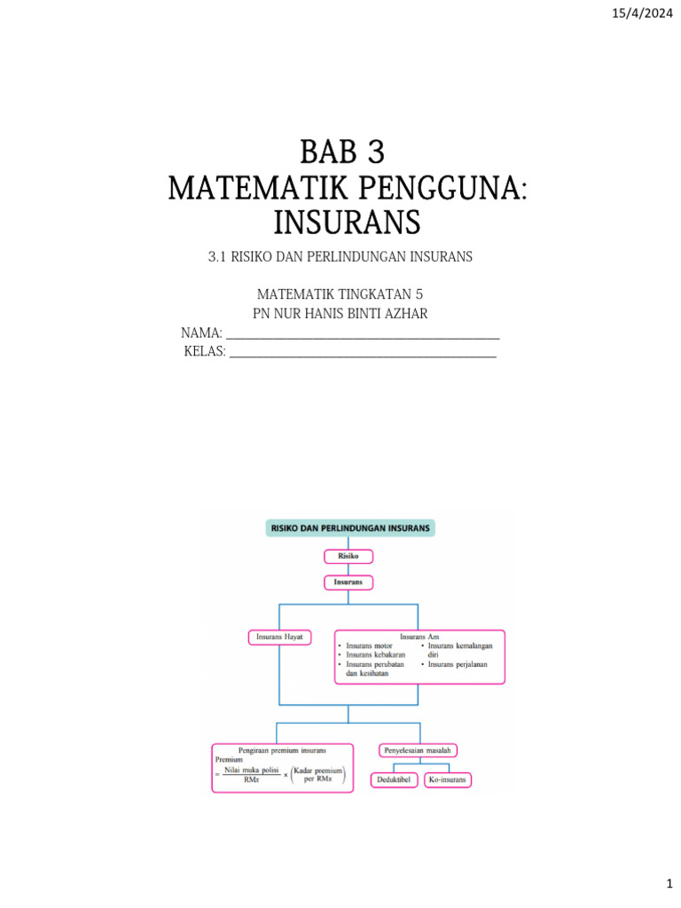 Formula dan Terminologi Insurans | PDF