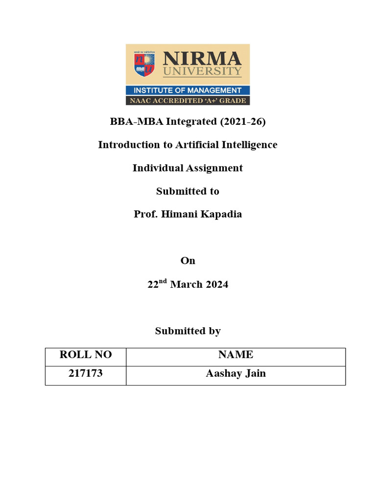 Aashay Jain IAI | PDF | Artificial Intelligence | Intelligence (AI ...