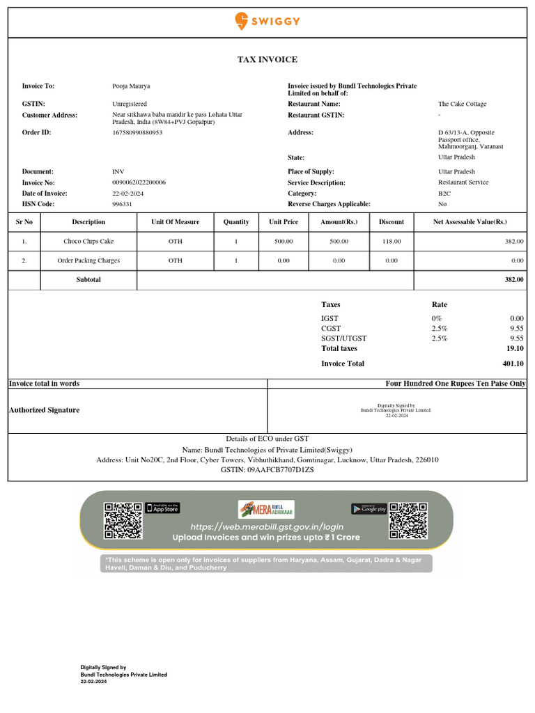 Tax Invoice: Taxes Rate | PDF | Invoice | Taxation