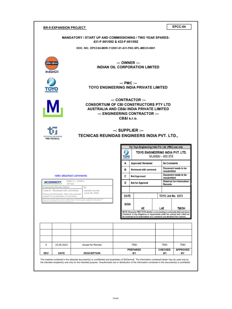 EPCC04-MDR-112501-01-431-FNC-SPL-MECH-0001Mandatory Spare | Download ...