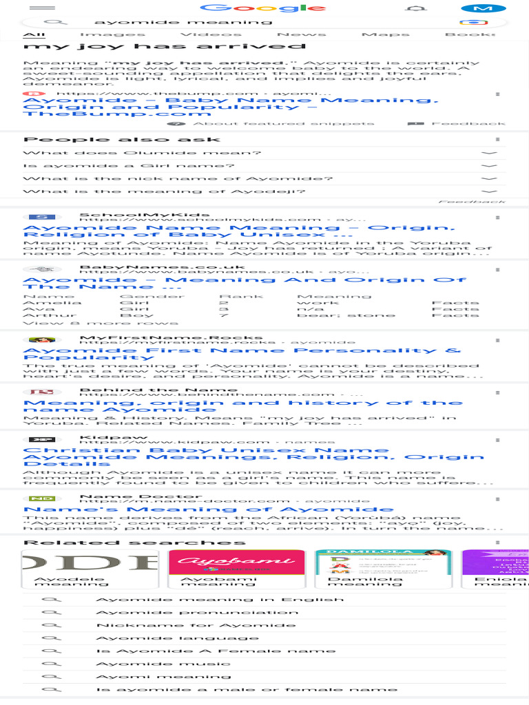 Ayomide Meaning - Google Search | PDF