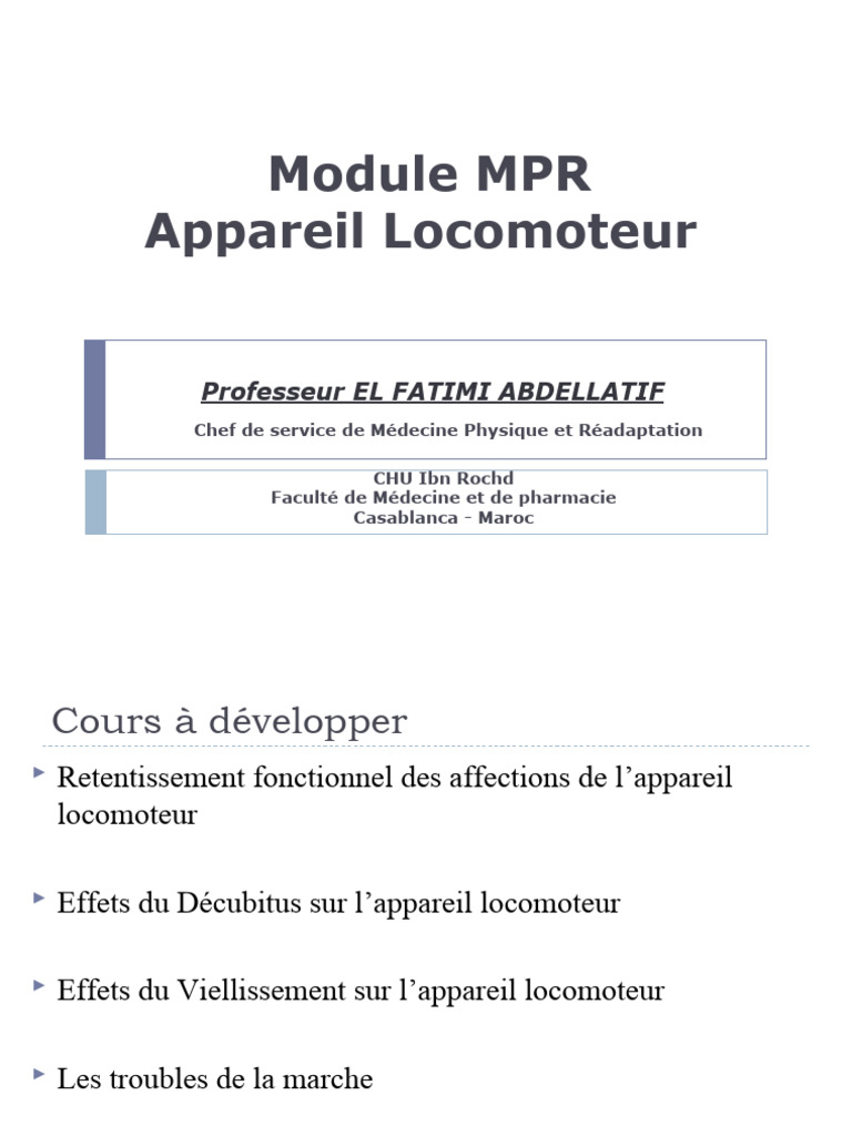 Module MPR Modifié | PDF | Invalidité | Médecine physique et de réadaptation