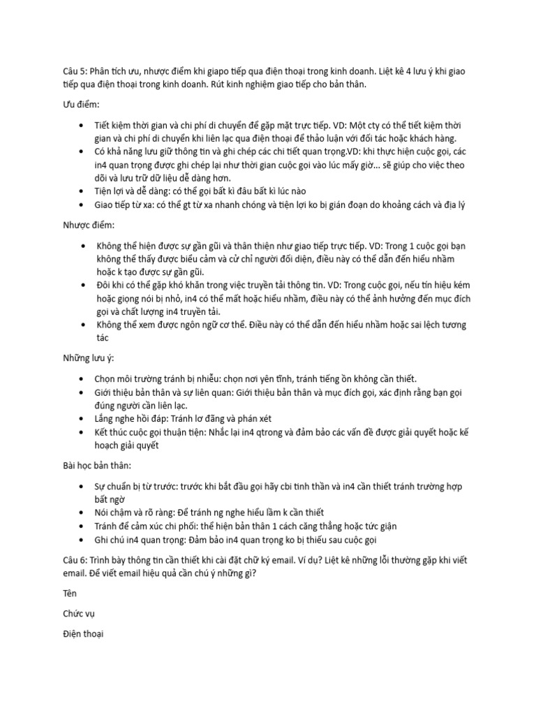 ôn thi cuối ky gtkd | PDF