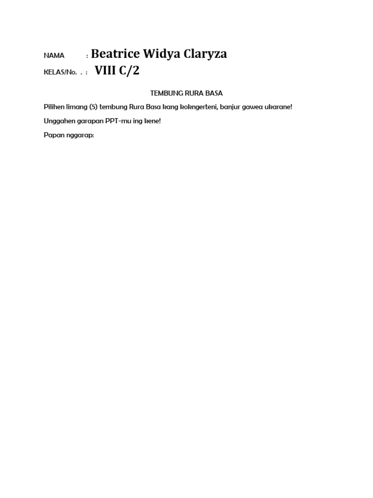 Tembung Rura Basa 8C2 | PDF