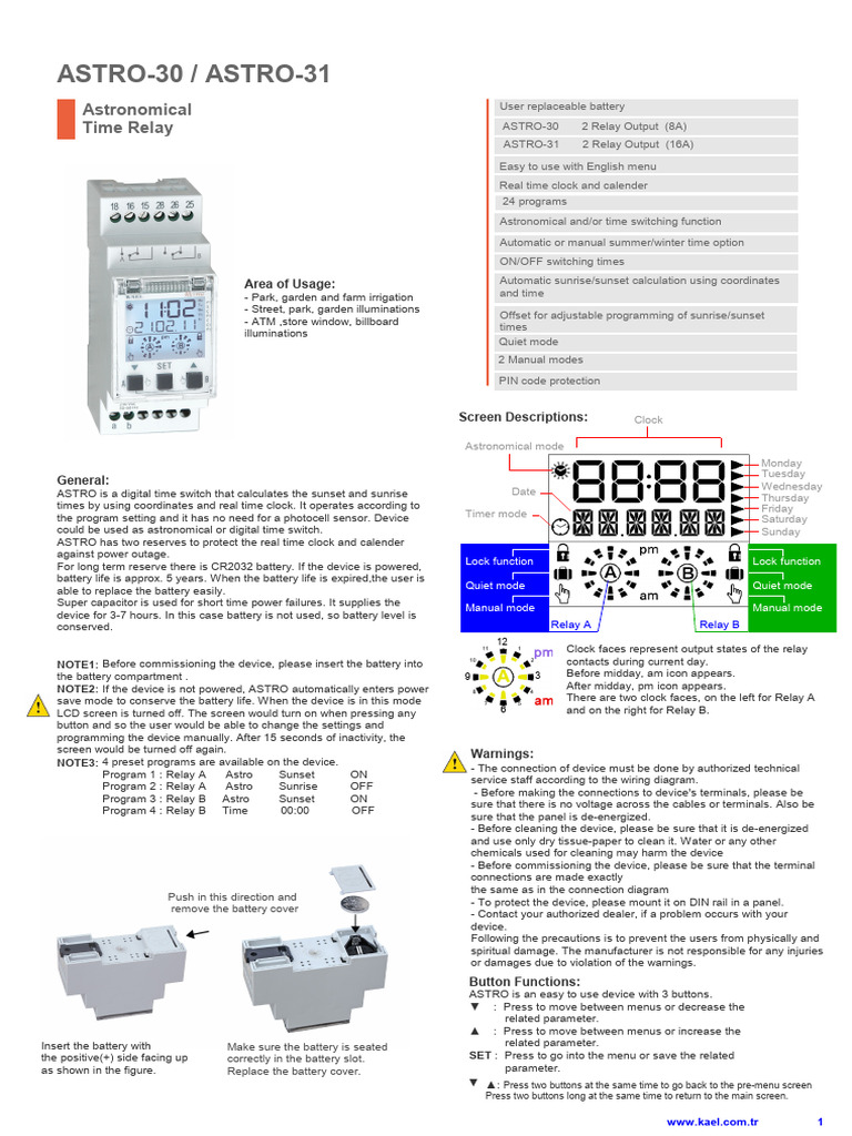 Astro-30 31 Eng | PDF | Menu (Computing) | Relay