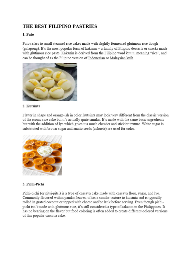 Filipino Pastries | PDF | Desserts | Foods