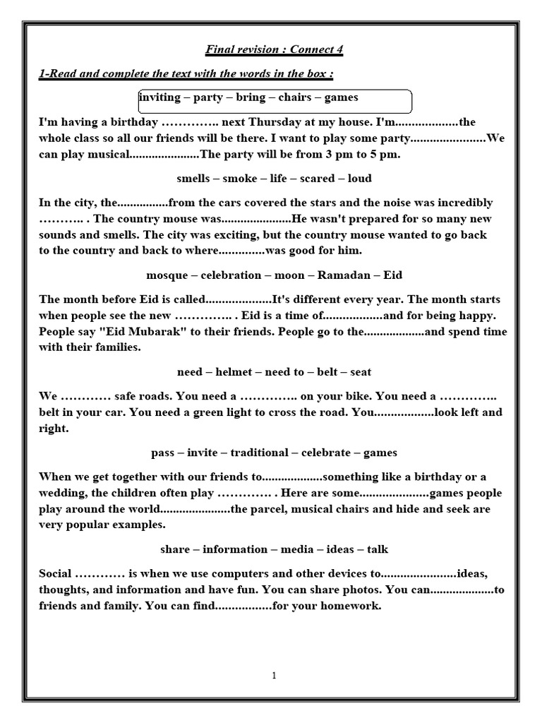 Final Revision Connect Prim. 4 | PDF | Home & Garden | Art