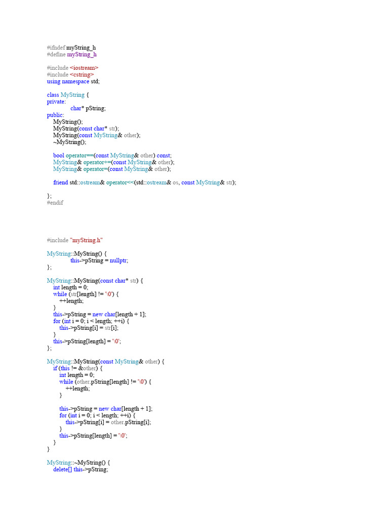 Mystring - H | PDF | Computer Programming | C++